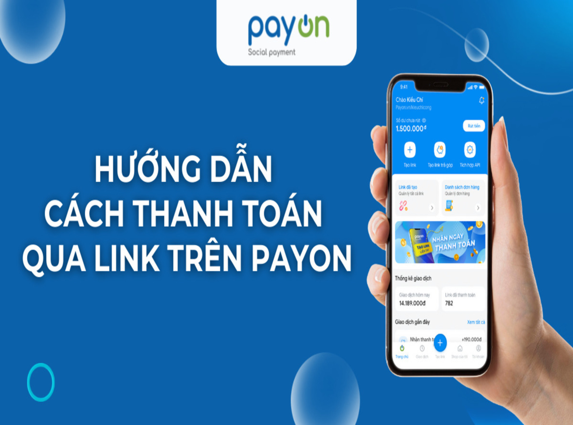 Hướng dẫn cách thanh toán qua link trên PayOn - Chuyển đổi số Nextpay